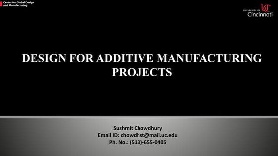 DESIGN for ADDITIVE MANUFACTURING | PPT