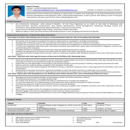 Rajesh Chandra CV | PDF