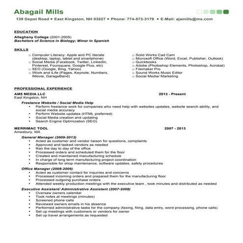 Abagail Mills Resume | PDF