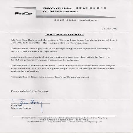 procon CPA recommendation letter | PDF