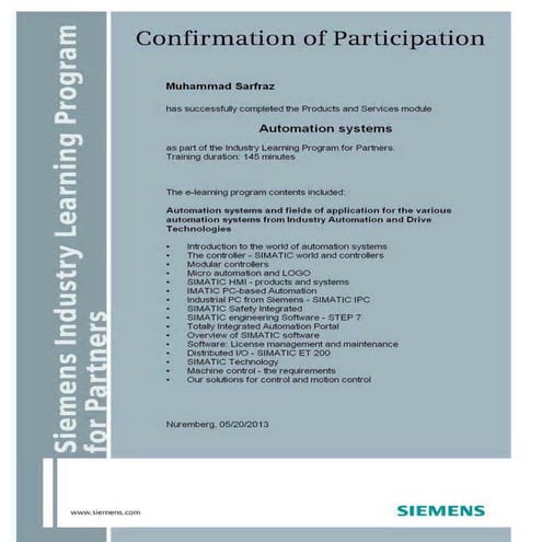 SIEMENS Certification | PDF