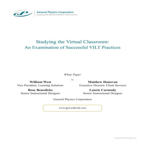 7 - Examination of Successful VILT Practices | PDF