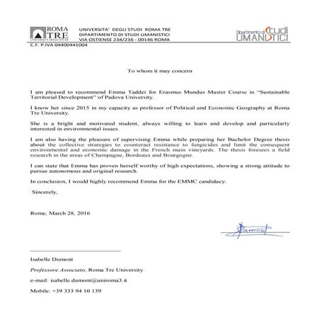 Reference letter RM3 | PDF