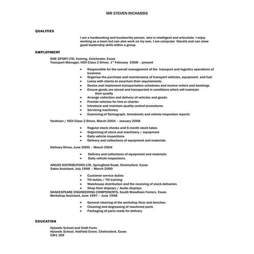 Steven Richards - CV LinkedIn | PDF