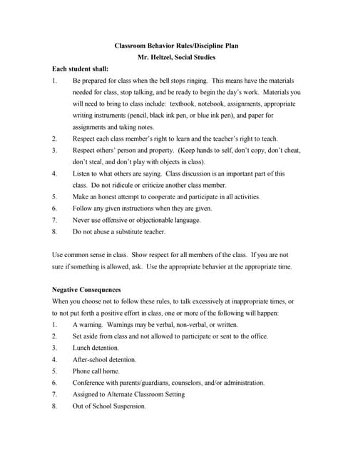 Classroom - Behavior - Rules - Presentation | PPT