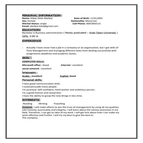 Cv Abelbal Hiba | DOC