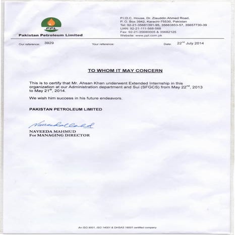 Experience letter of PPL | PDF