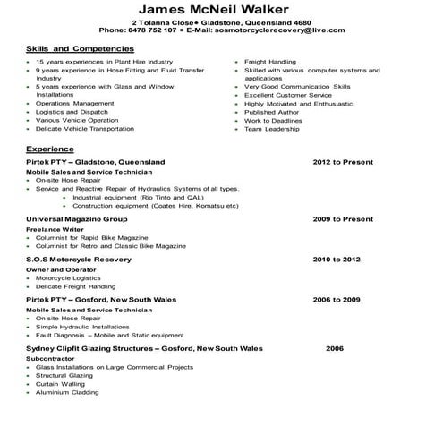 Jim CV Black and White | DOCX