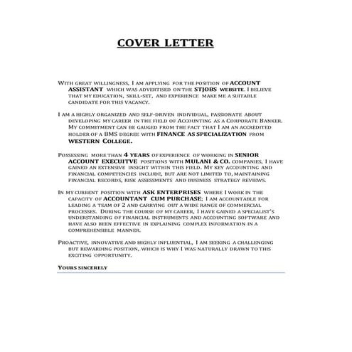 COVER LETTER | PDF