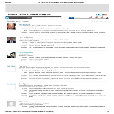 Top 6 Associate Professor Of Industrial Management profiles _ LinkedIn ...