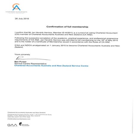 _ANZ membership letter_25Jul2016 | PDF