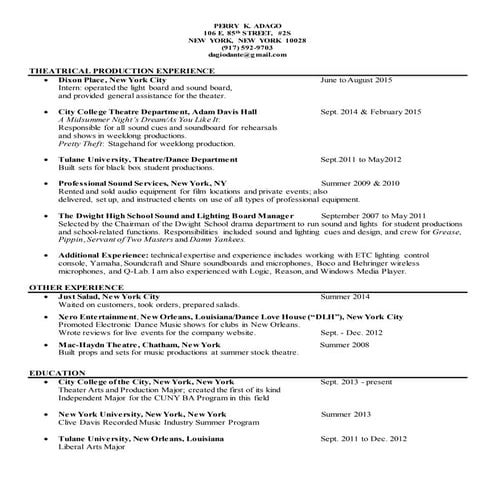 Perry Adago RESUME (March 2016) | DOCX