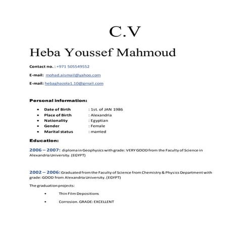 Heba CV | DOCX