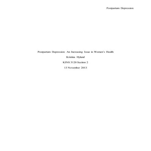 Postpartum Depression Research Paper | DOCX