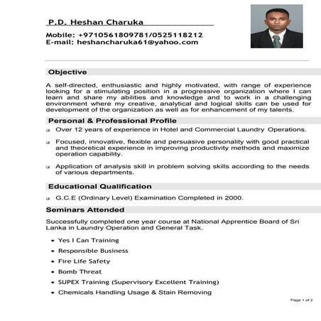 CV - Heshan Charuka | PDF