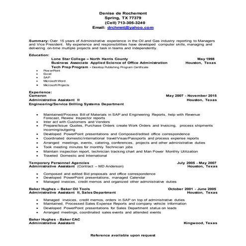 Denise resume 2016 | DOCX