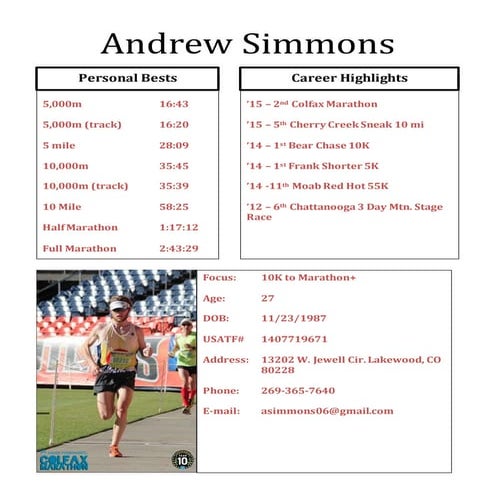 Andrew Simmons Athletic Resume | DOCX