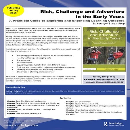 Adventure, Risk and Challenge in the Early Years | PDF