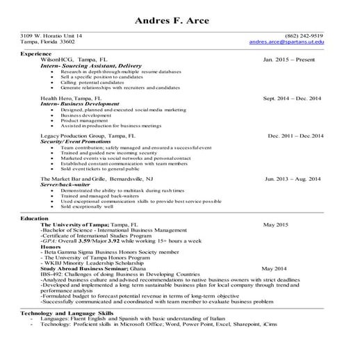 Arce, Andres Resume | DOCX