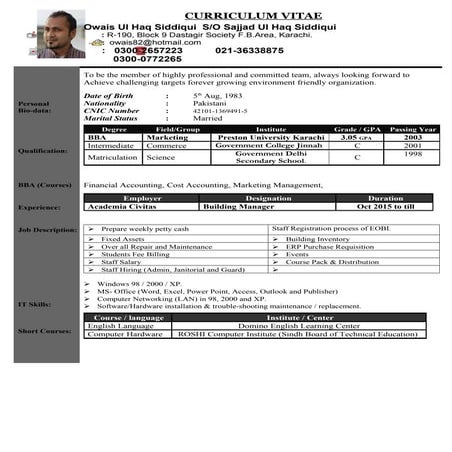Owais Update Cv Doc