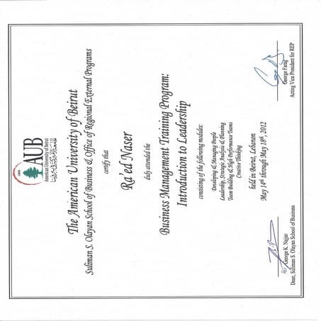 AUB Certificate | PDF
