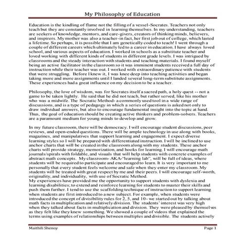 My philosophy of education | PPTX