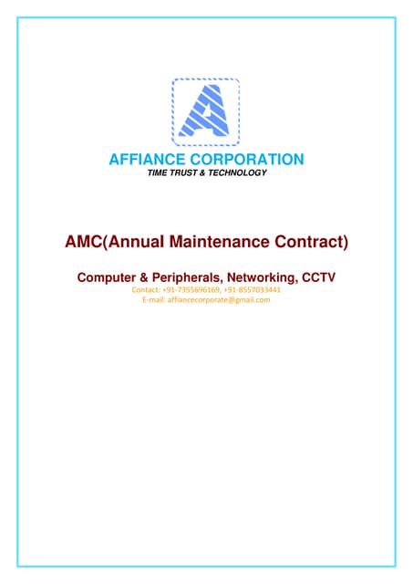 ANNUAL MAINTENANCE CONTRACT PROPOSAL | PDF