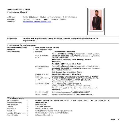 Muhammad Adeel CV ASM | PDF