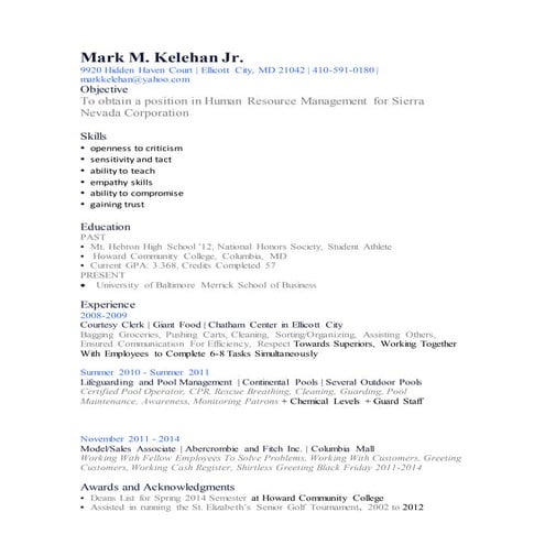 Resume NEW 2014 Doc | DOCX