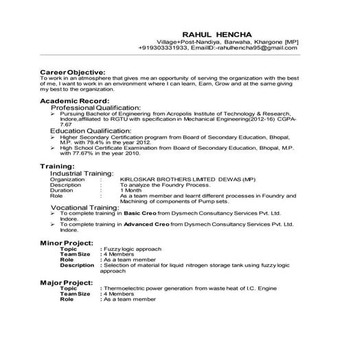 Rahul Resume | PDF