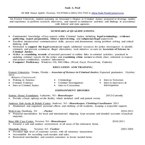 Paul, Sade Resume 2014 | DOCX