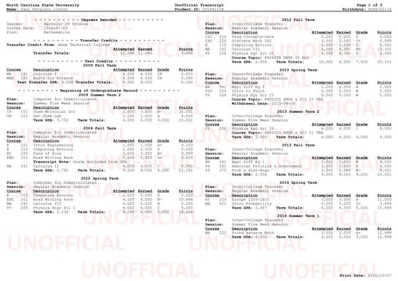 NCSU_Transcript | PPT