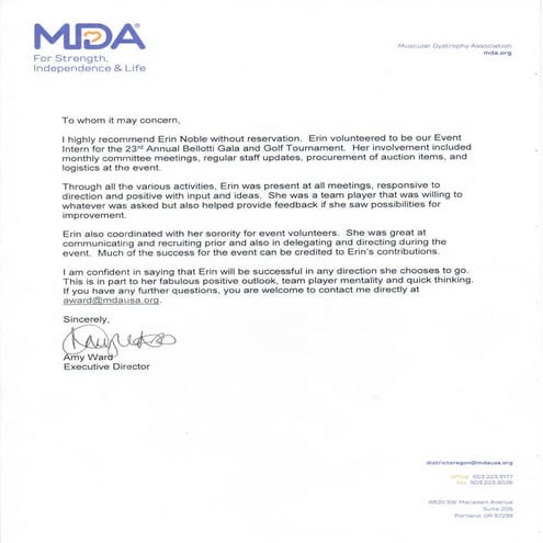 MDA Letter of Recommendation | PDF