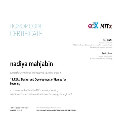 Certificate-MITx | PDF