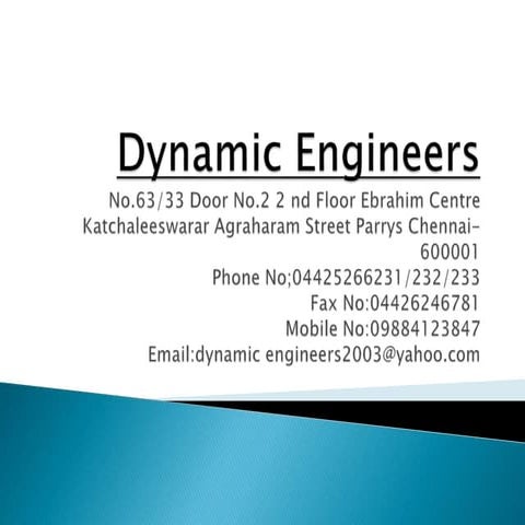 Dynamic Engineers product profile | PPTX