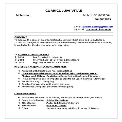 islam saifi resume (1) | PDF