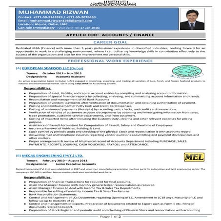 RIZWAN (RESUME) | PDF