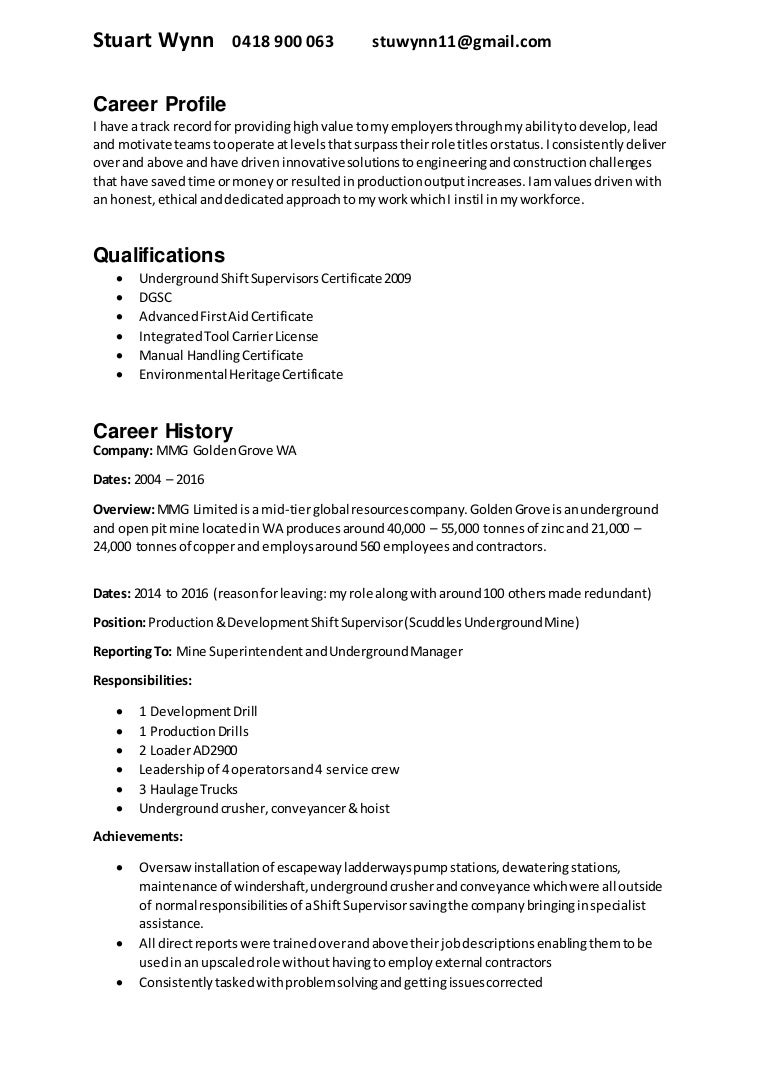 Stuart Wynn Resume