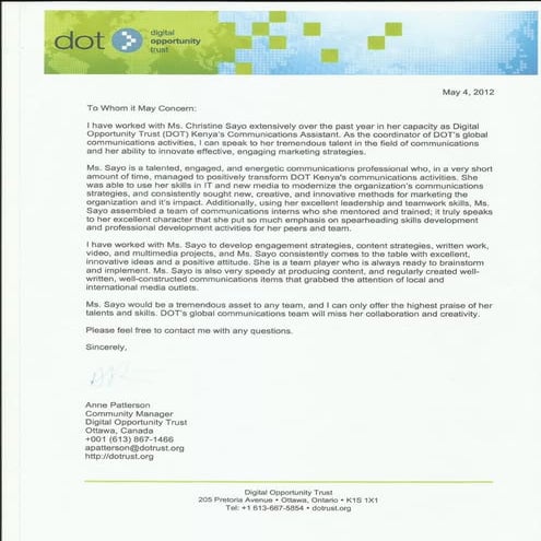 DOT Communications Recommendation | PDF