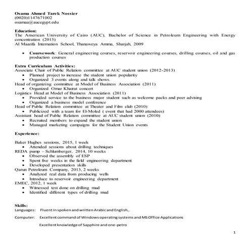 Osama Nossier CV | DOCX