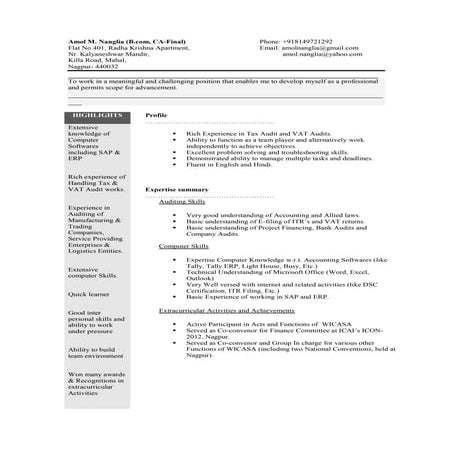 Resum amol nanglia | PDF