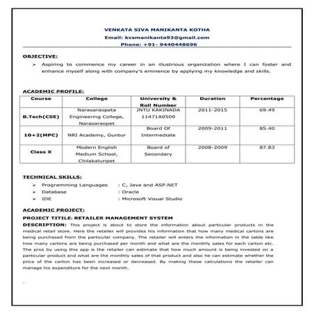 Manikanta_Resume | PDF