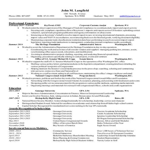 John Langfield Resume October2015 | DOCX