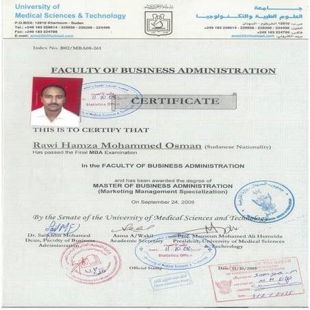 MBA Certificate | PDF