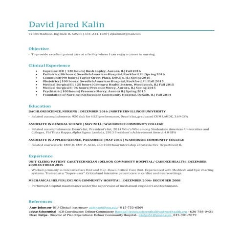 David Jared Kalin updated resume no cover letter | DOCX