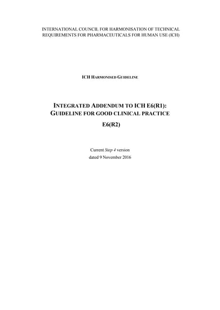 Brief Introduction to ICH E6 (R3) guidelines | PPTX