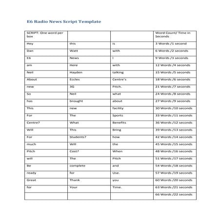 E6 radio news_script_template | PDF
