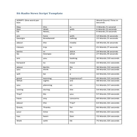 E6 radio news_script_template 2 | DOCX