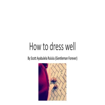 How to dress well | PDF