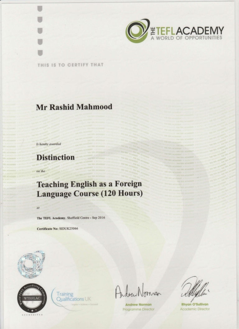 TEFL Academy Certificate